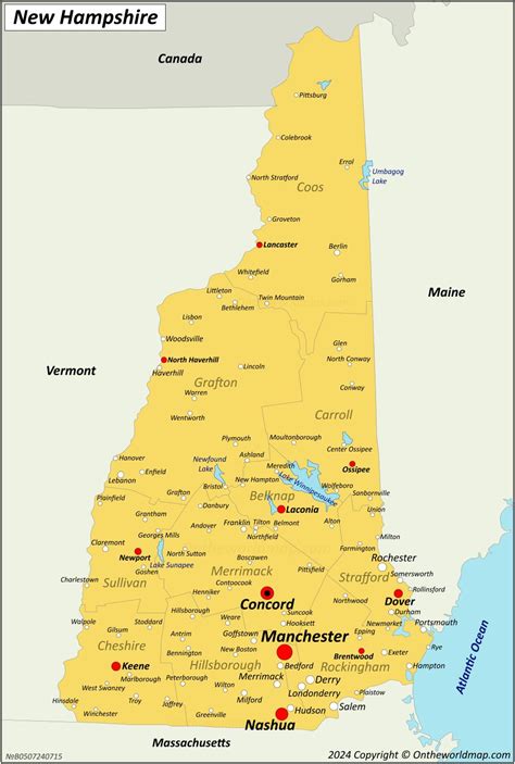Best 12 New Hampshire State Map Usa Detailed Maps Of New Hampshire