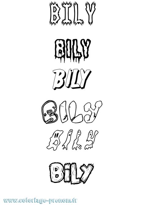 Coloriage Du Prénom Bily à Imprimer Ou Télécharger Facilement