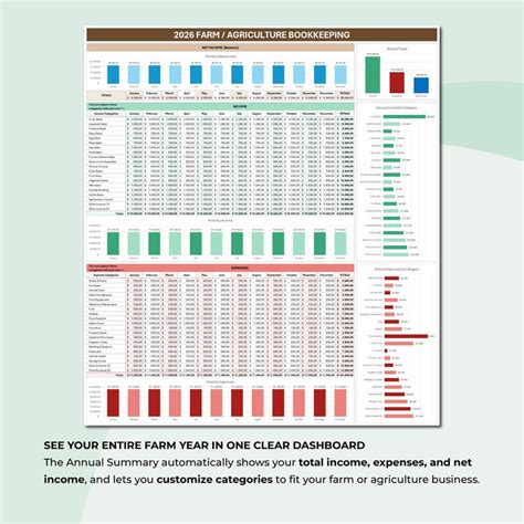 Agriculture And Farm Accounting Spreadsheet Financial Records Income