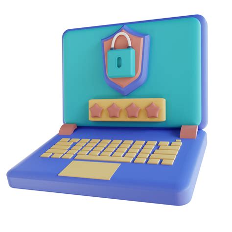 3d Illustration Laptop Password Lock 10850758 Png