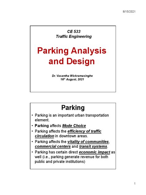 Parking Analysis Print Pdf Parking Transport