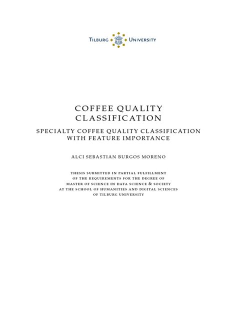 Coffee Quality Classification Pdf Statistical Classification