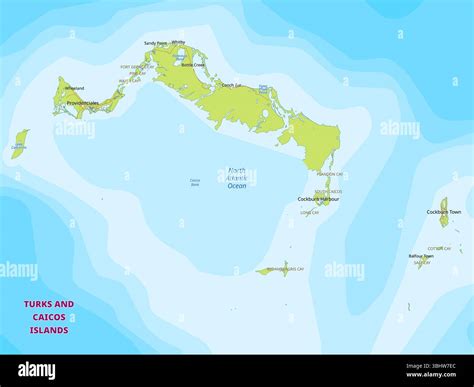 Turks Caicos Islands Map Outline Stock Vector Images Alamy