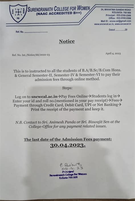 Online Fees Payment Semester Ii Iv Vi Surendranath College For Women