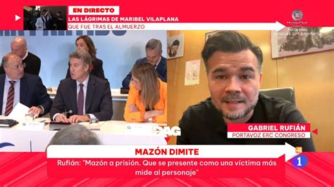 Gabriel Rufián Estalla Tras La Dimisión De Carlos Mazón “un Inútil Un