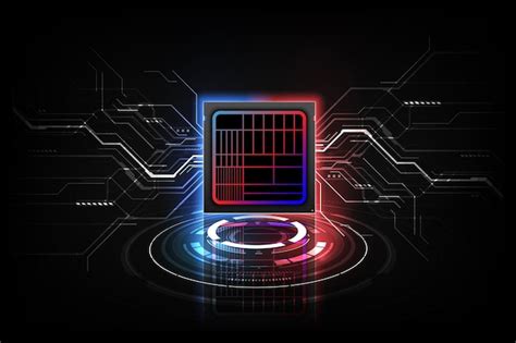 추상적 인 기술 칩 프로세서 배경 회로 기판 프리미엄 벡터