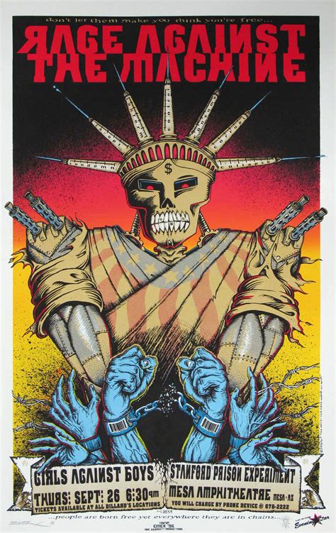 Rage Against The Machine Original Rock Concert Poster Limited Runs