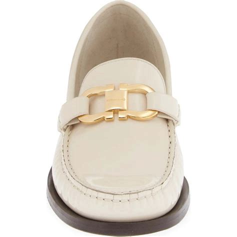 Buy Ferragamo Maryan Bit Patent Leather Loafer Mascarpone Gold At 19