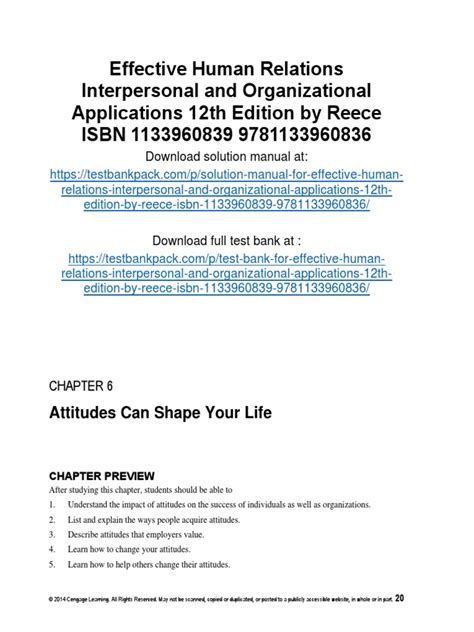 Effective Human Relations Interpersonal And Organizational Applications 12th Edition Reece