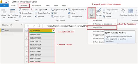split columns by positions sql bi tutorials