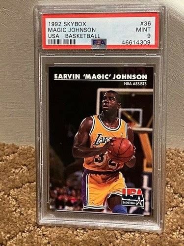 1992 Skybox Magic Johnson Usa Basketball Card Psa 9 36 New Clean Case