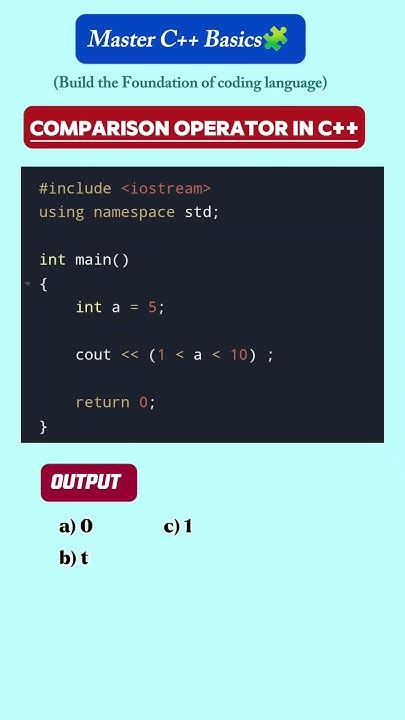 C Code Puzzle 🧠🧩 Comparison Operators In Cppprogrammingquiz Coding