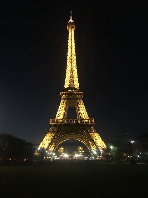 Eiffel Tower Illuminated At Night