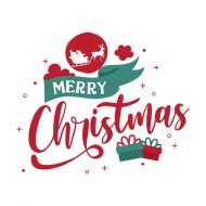 Merry Christmas Lettering Badge Png Pngedits