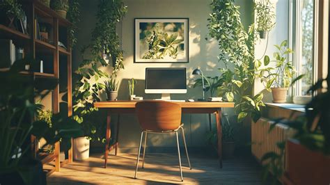 Realistic Home Office Plants Zoom Background Digital Download Etsy
