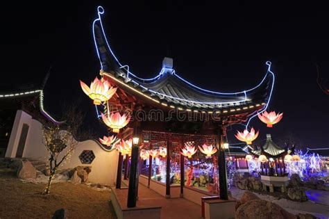 Lantern And Chinese Classical Architecture Stock Image Image Of Night