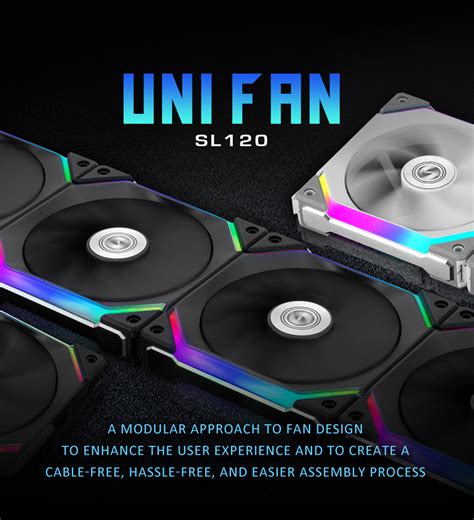 Lian Li Uni Fan Sl120 Rgb White 3x 12cm Fan Pack With Controller Uf