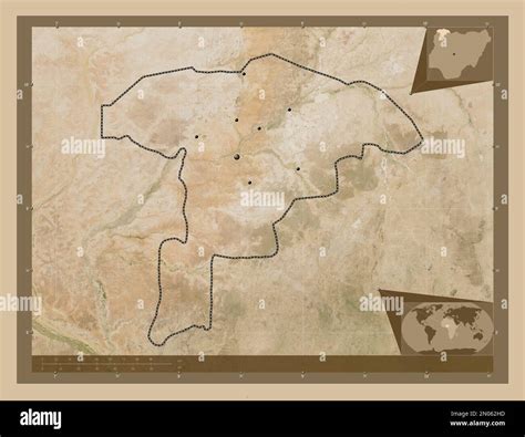 Sokoto State Of Nigeria Low Resolution Satellite Map Locations Of