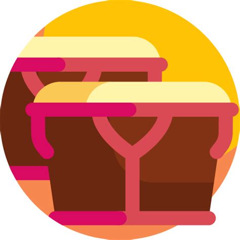 Drums Detailed Flat Circular Flat Icon