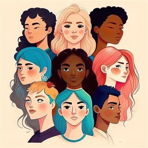 Group Of People Illustration Premium Ai Generated Image