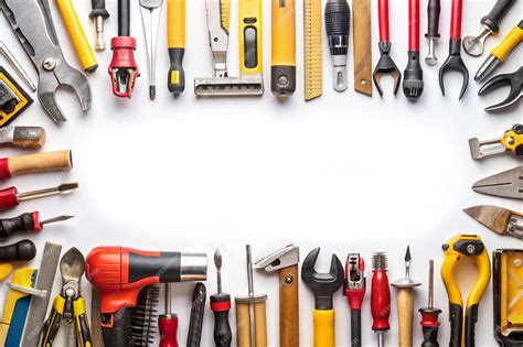 Tool Tools Border Background A Border Of Tools On A White Background Premium Ai Generated Image