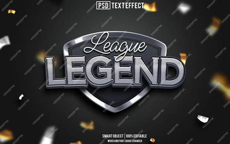 Premium Psd League Legend Text Effect Font Editable Typography 3d Text
