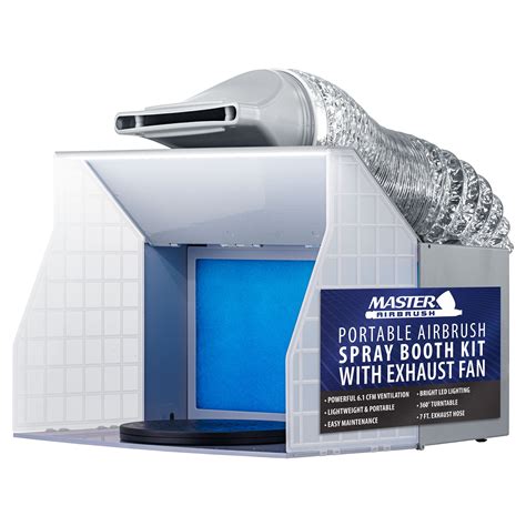 Master Airbrush Portable Airbrush Spray Booth Kit With Exhaust Fan Led
