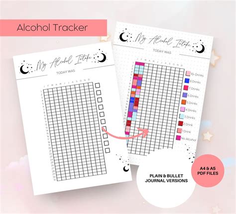 Track Your Alcohol Intake Alcohol Tracker Printable Alcohol Tracker