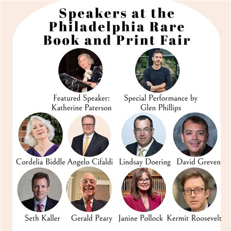 A Great Line Up Of Speakers Will Be Appearing At The Philadelphia Rare