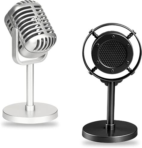 Lyflux 2 Pcs Retro Decor Microphone Prop Toy Microphone