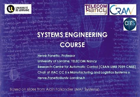 Systems Engineering Course Hervé Panetto Professor University Of