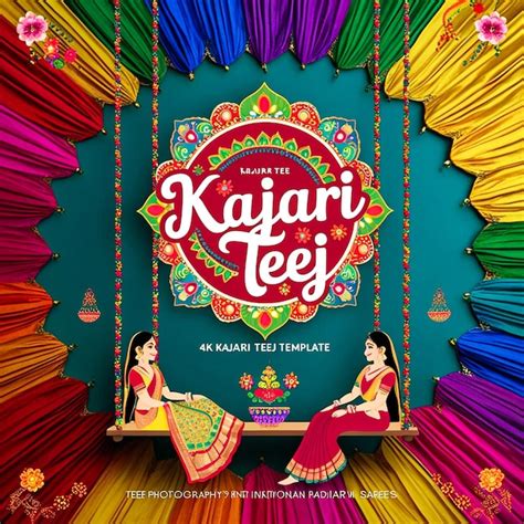 Festive Kajari Teej Background Template Premium Ai Generated Image