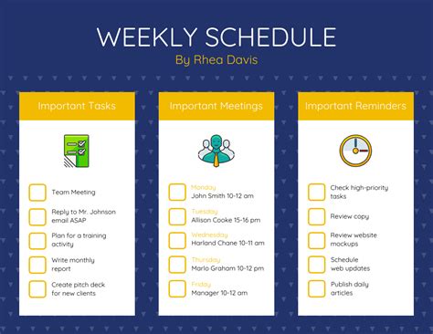 Creative Schedule Template