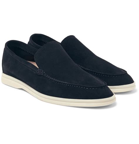 Loro Piana Summer Walk Suede Loafers In Blue For Men Lyst