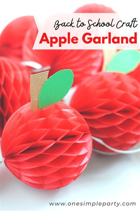 Apple Garland Craft One Simple Party