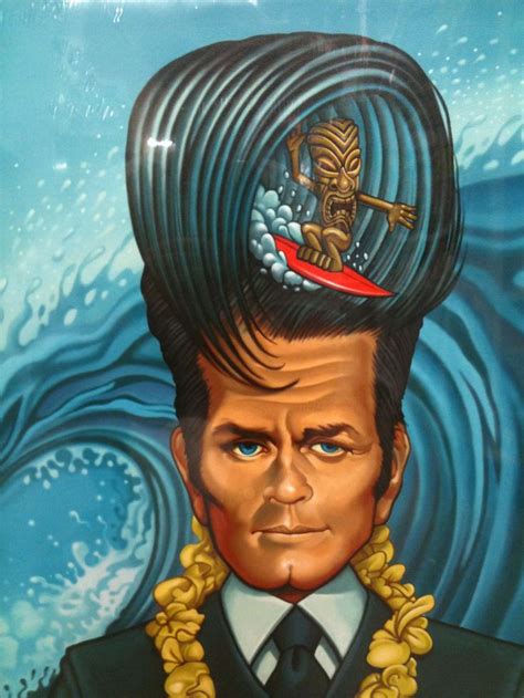 Jack Lord Polynesian Pop Tiki Mug Poster Mad Men Hawaii Point Break Art
