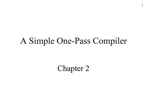Solution Simple One Pass Compiler Studypool