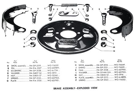 Brake Assembly Exploded View Drawing For Information Only