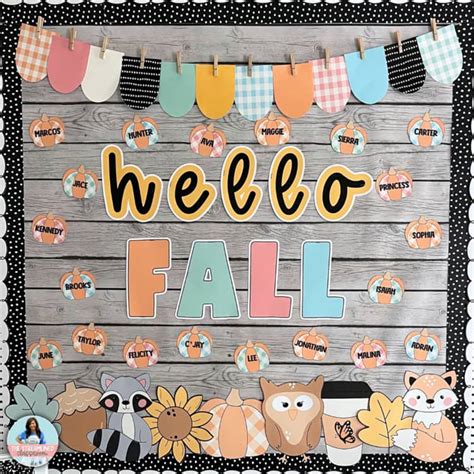 Fall Door Decor September Bulletin Board Kit Editable Fall Name