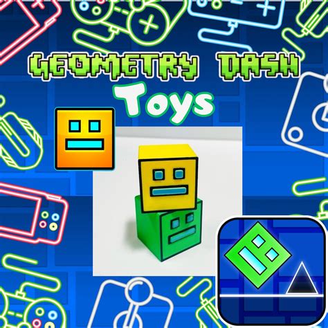 Geometry Dash Toys 3d Printed Cubes Geometry Dash Icons Cake Toppers