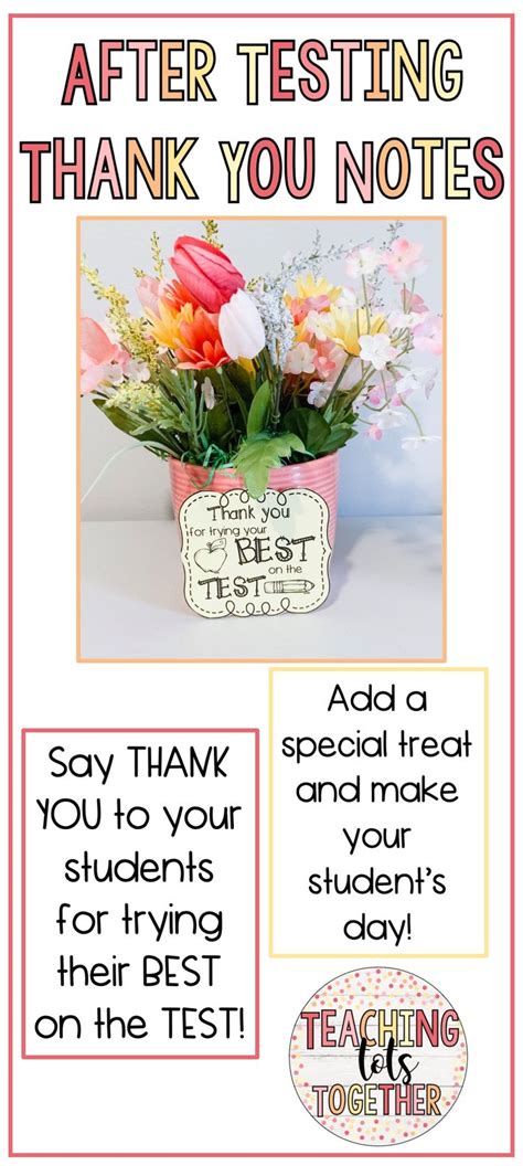School Benchmark Testing Thank You Notes School Testing School Today