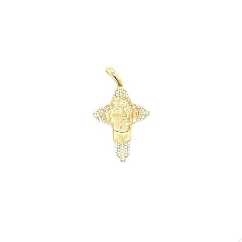 Hanger Crucifix Met Hoofd Jezus En Zirkonias De Goud Winkel