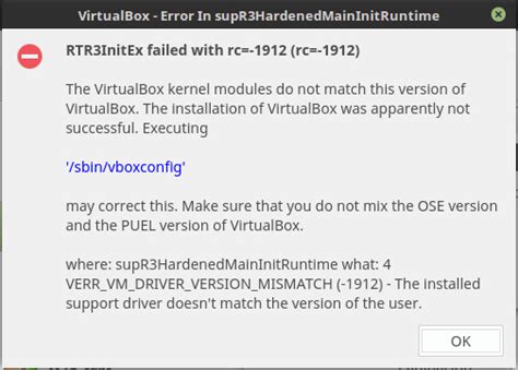 Error Al Actualizar A La última Versión De Virtualbox