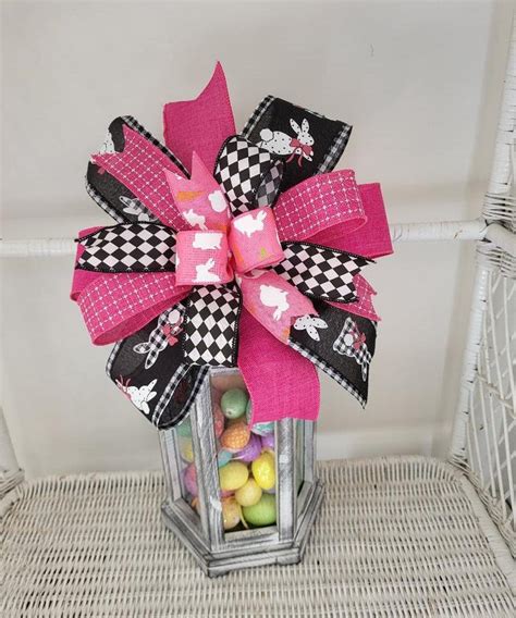 Easter Wreath Bow Pink Easter Bow Pink Spring Bow Easter Bunny Bow