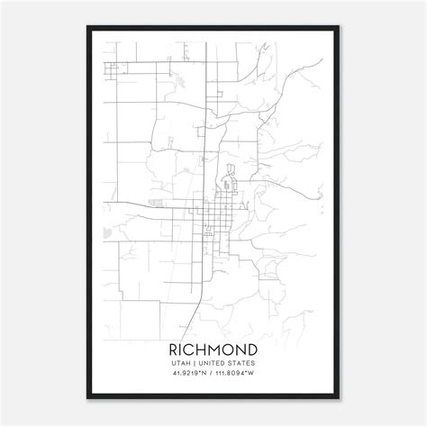 Richmond Utah Map Poster Modern Home Decor Wall Art Print Custom