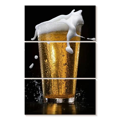 Elephant Stock Beer Foam Spill Wall Art Vertical Multi Panel Canvas