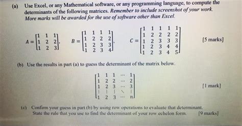 Solved A Use Excel Or Any Mathematical Software Or Any