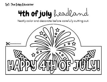Fourth Of July Printable Headband By The Edgy Educator Tpt