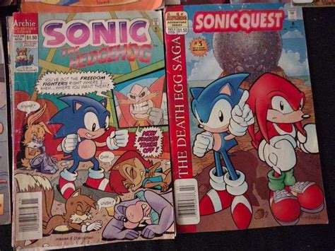 8 Vintage Comic Books Sonic Quest 2 Sonic Scooby Doo Knuckles Jetsons Superman Knuckles