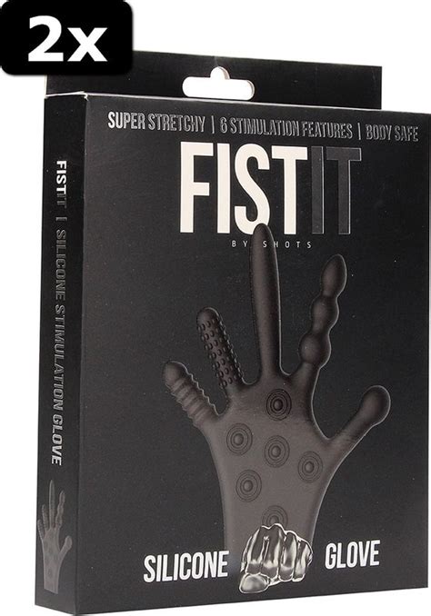 2x Silicone Stimulation Glove Black